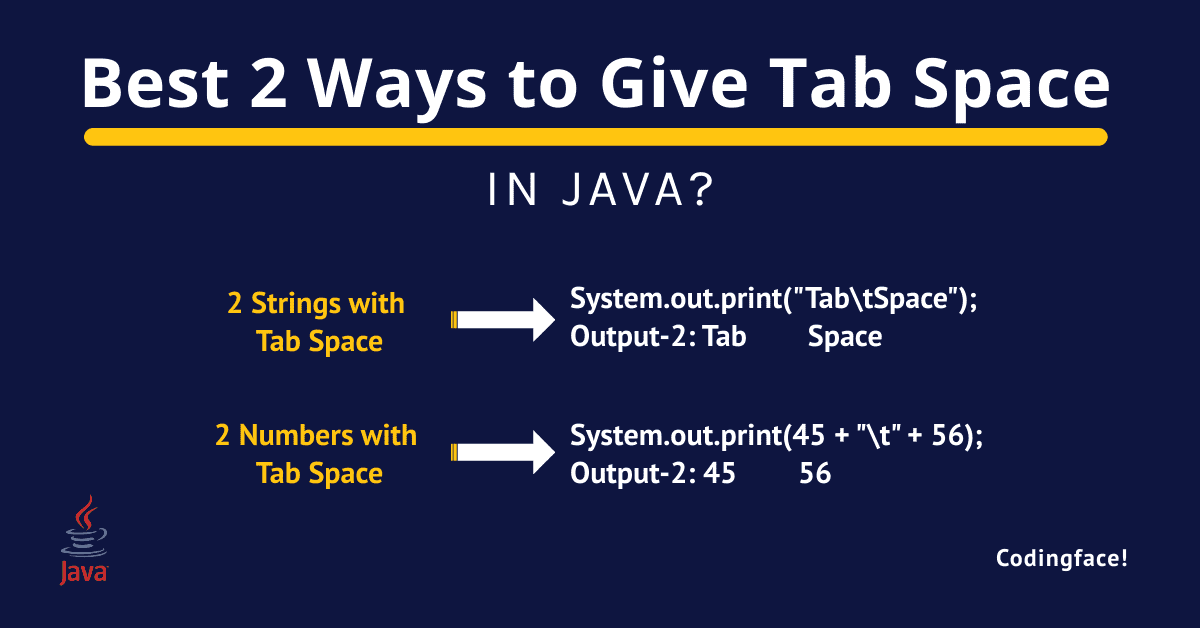 Best 2 Ways To Give Tab Space In Java DNT